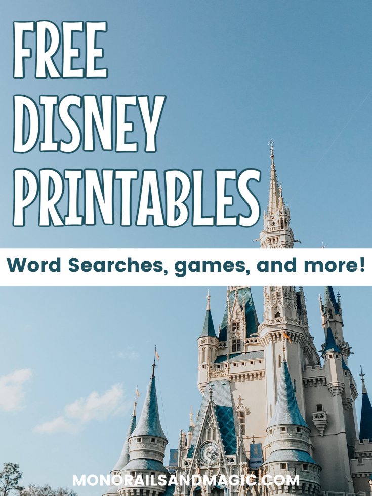 Free Disney Printables for Kids and Adults - Monorails and Magic