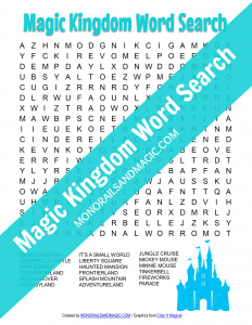 Magic Kingdom Word Search Free Printable - Monorails and Magic