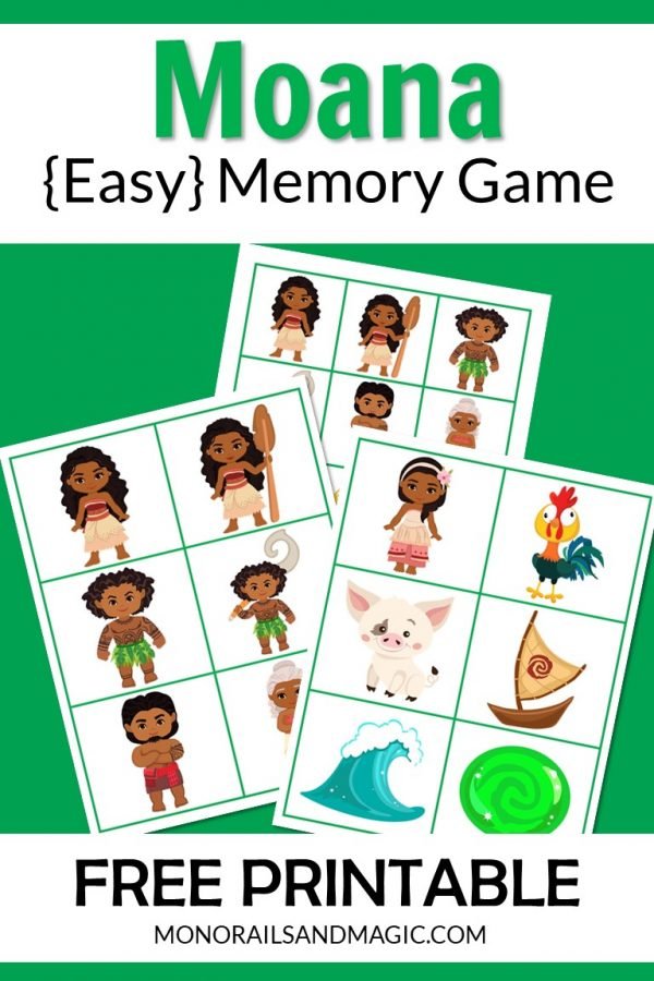 Moana Memory Game Free Printable - Monorails and Magic