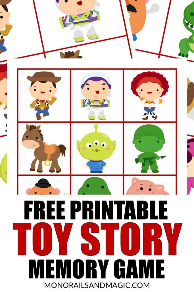Toy Story Memory Game Free Printable - Monorails and Magic