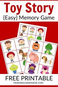 Toy Story Memory Game Free Printable - Monorails and Magic
