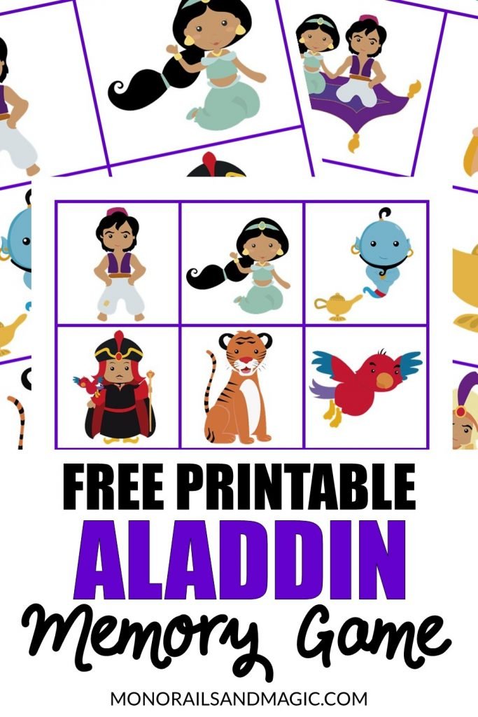 Aladdin Memory Game Free Printable - Monorails and Magic
