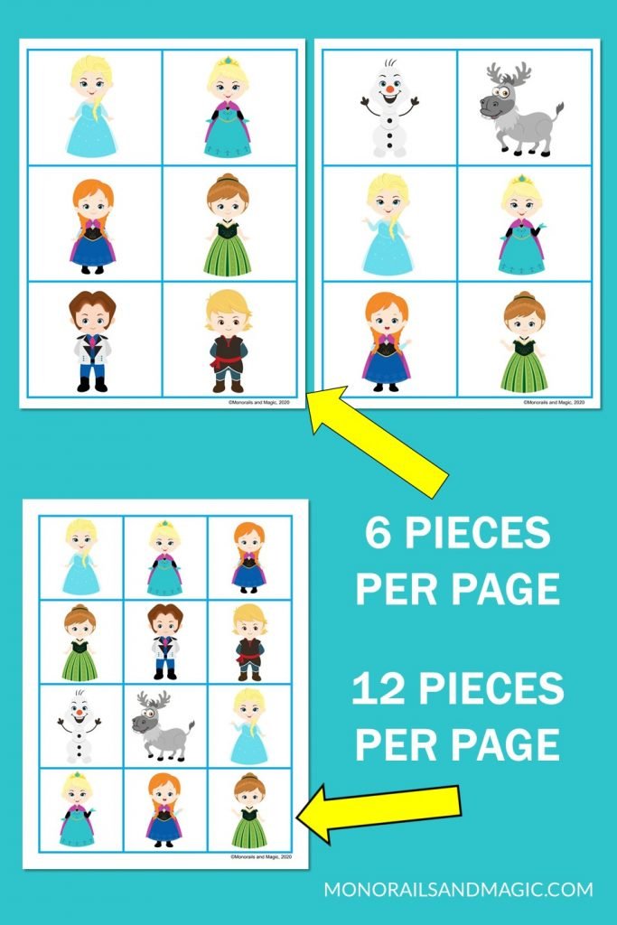 Frozen Memory Game Free Printable - Monorails and Magic