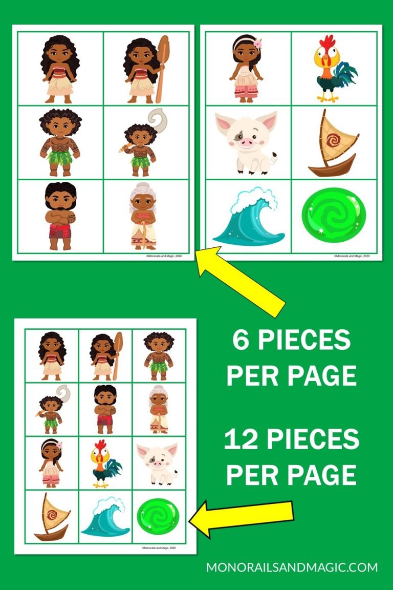 Moana Memory Game Free Printable Free Printable - Monorails and Magic