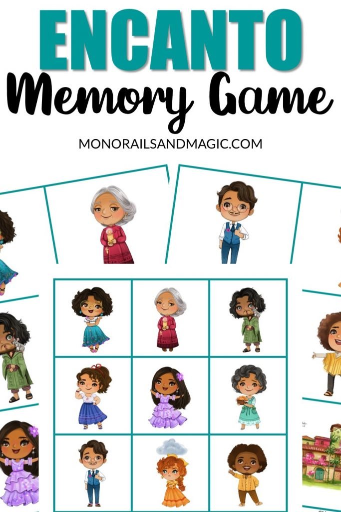 Encanto Memory Game Free Printable - Monorails and Magic