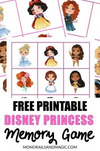 Disney Princess Memory Game Free Printable - Monorails and Magic