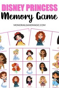Disney Princess Memory Game Free Printable - Monorails and Magic