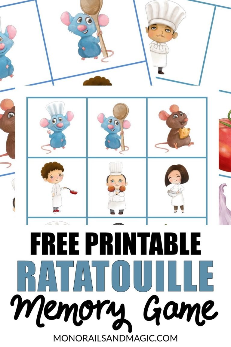 Ratatouille Memory Game Free Printable - Monorails and Magic