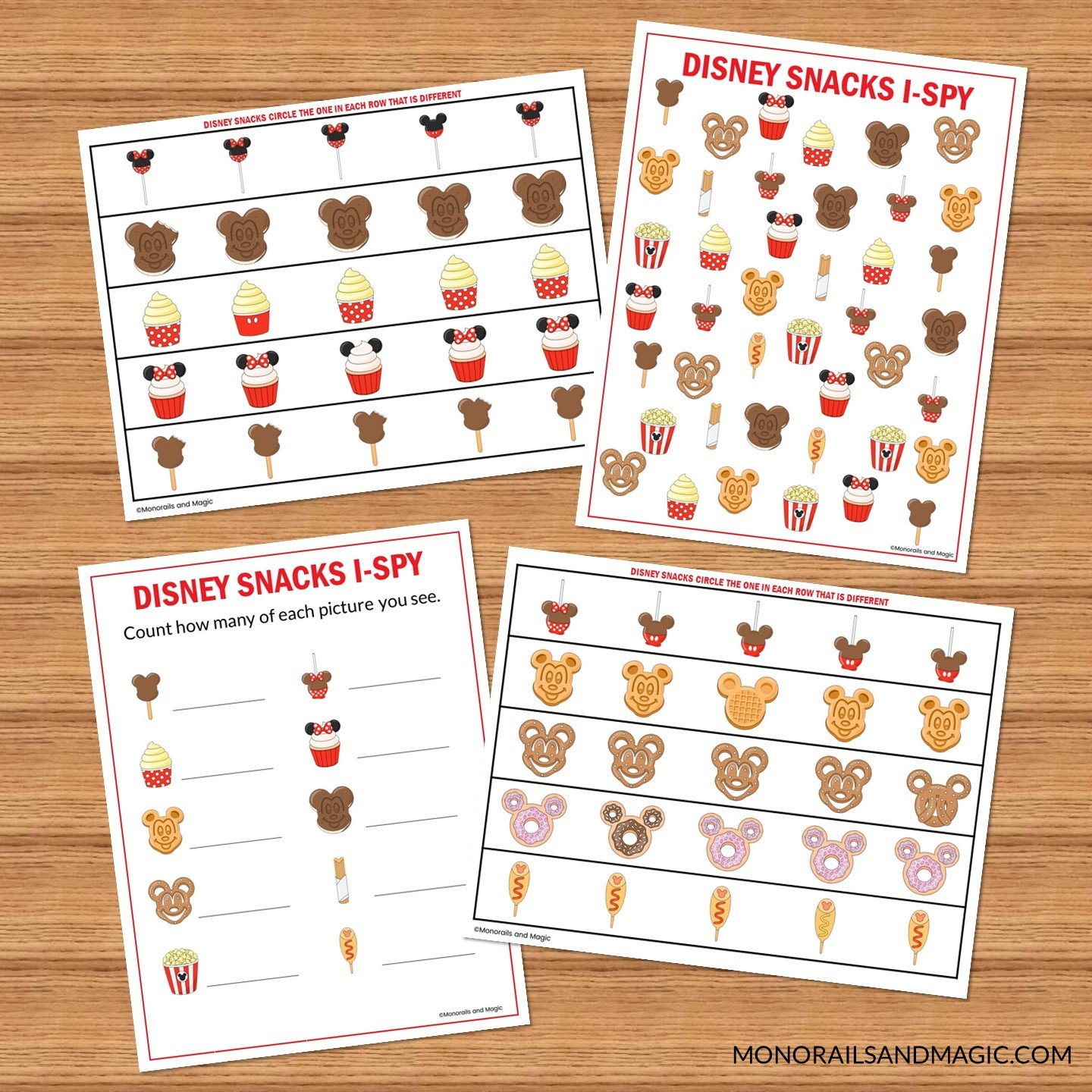 Disney Snacks Activity Pack - Monorails and Magic