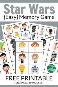 Star Wars Memory Game Free Printable - Monorails and Magic