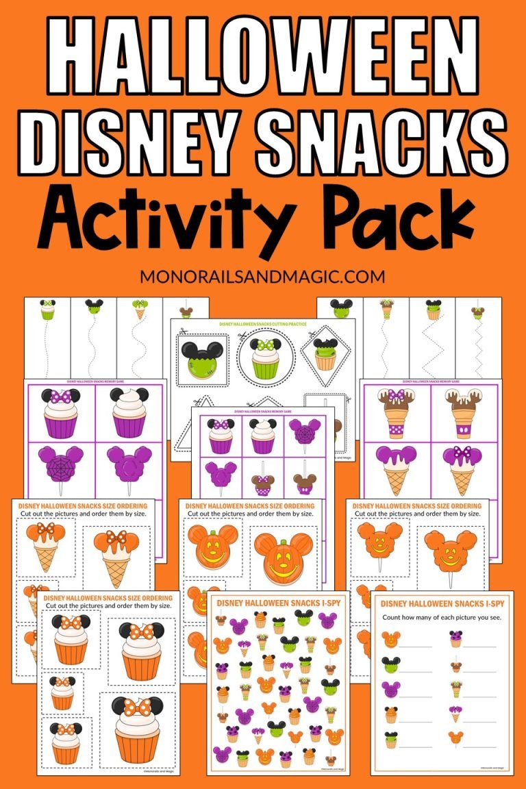 Disney Halloween Snacks Mini Activity Pack - Monorails and Magic
