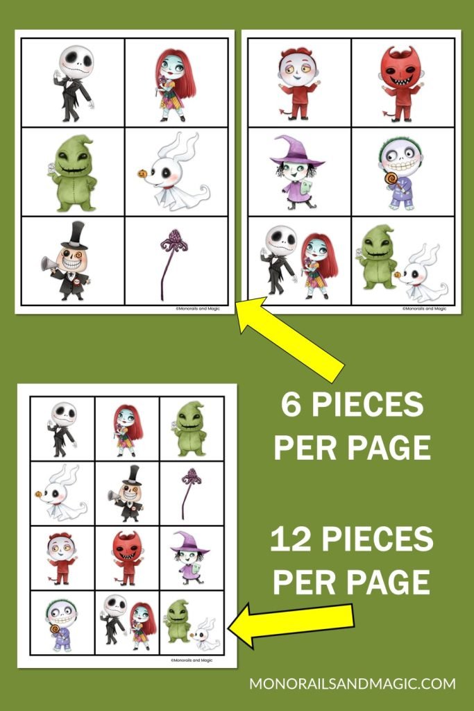 The Nightmare Before Christmas Memory Game Free Printable - Monorails ...
