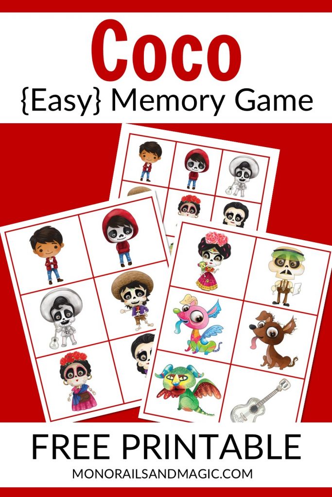 Coco Memory Game Free Printable - Monorails and Magic