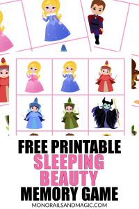 Sleeping Beauty Memory Game Free Printable - Monorails and Magic