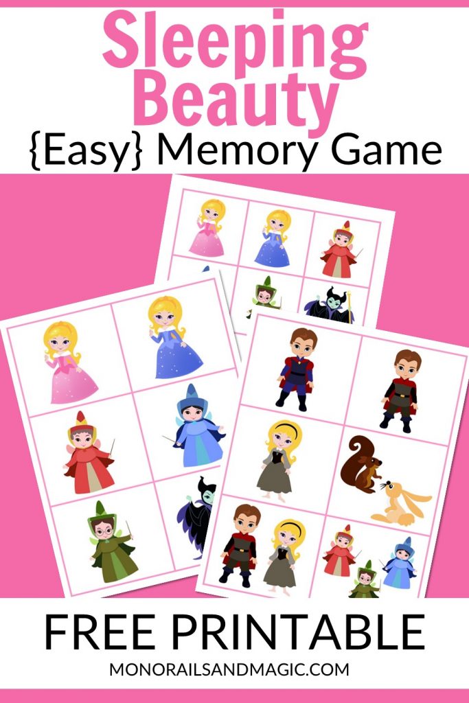 Sleeping Beauty Memory Game Free Printable - Monorails and Magic