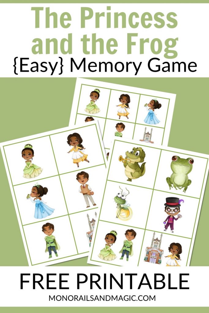 The Princess and the Frog Memory Game Free Printable - Monorails and Magic
