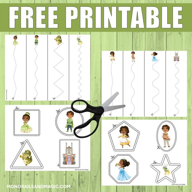 The Princess and the Frog Cutting Practice Free Printable - Monorails ...
