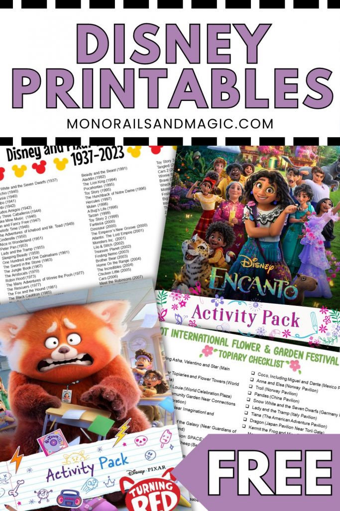 Free Disney Printables for Kids and Adults - Monorails and Magic