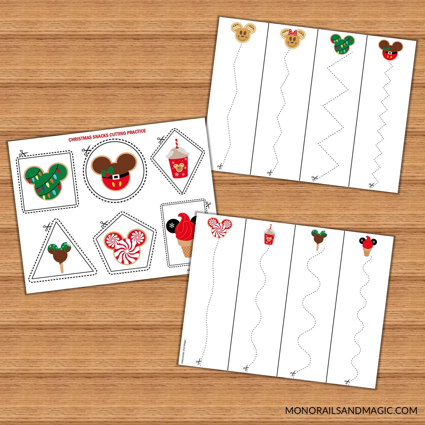 Disney Christmas Snacks Mini Activity Pack - Monorails and Magic