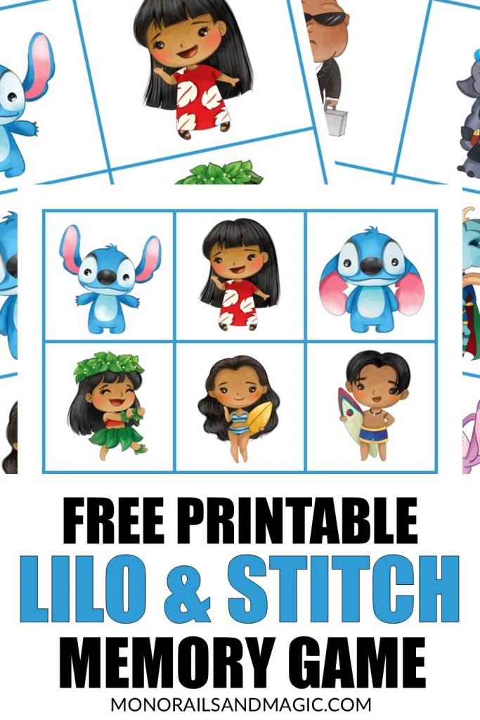 Lilo and Stitch Memory Game Free Printable - Monorails and Magic
