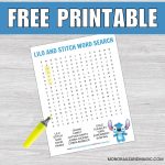 Lilo and Stitch Word Search Free Printable - Monorails and Magic